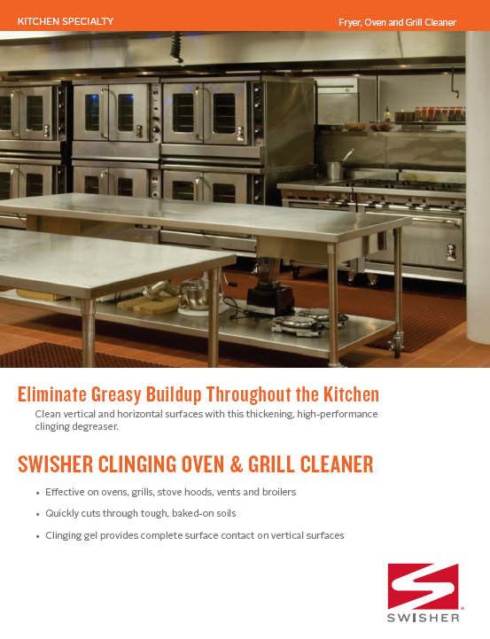 Swisher Clinging Oven & Grill Cleaner Sell Sheet