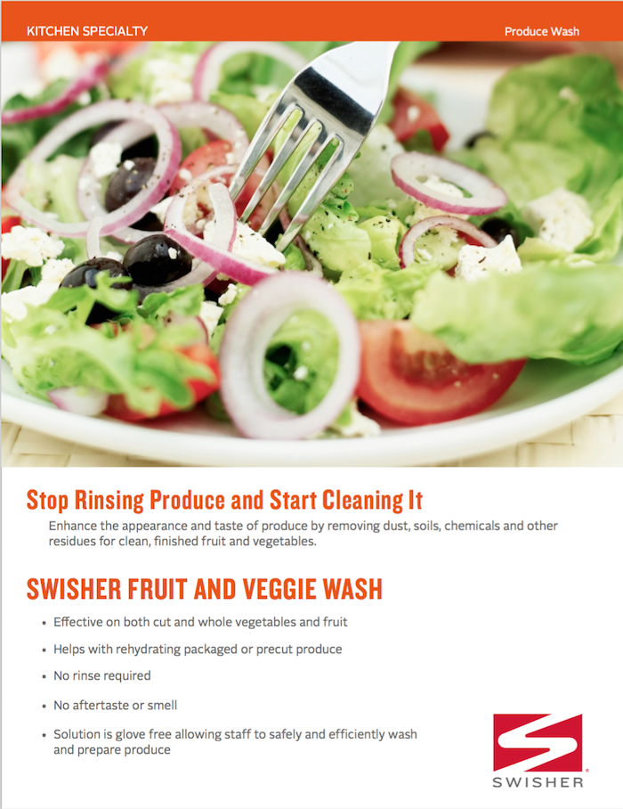 Swisher Fruit and Veggie Wash Sell Sheet