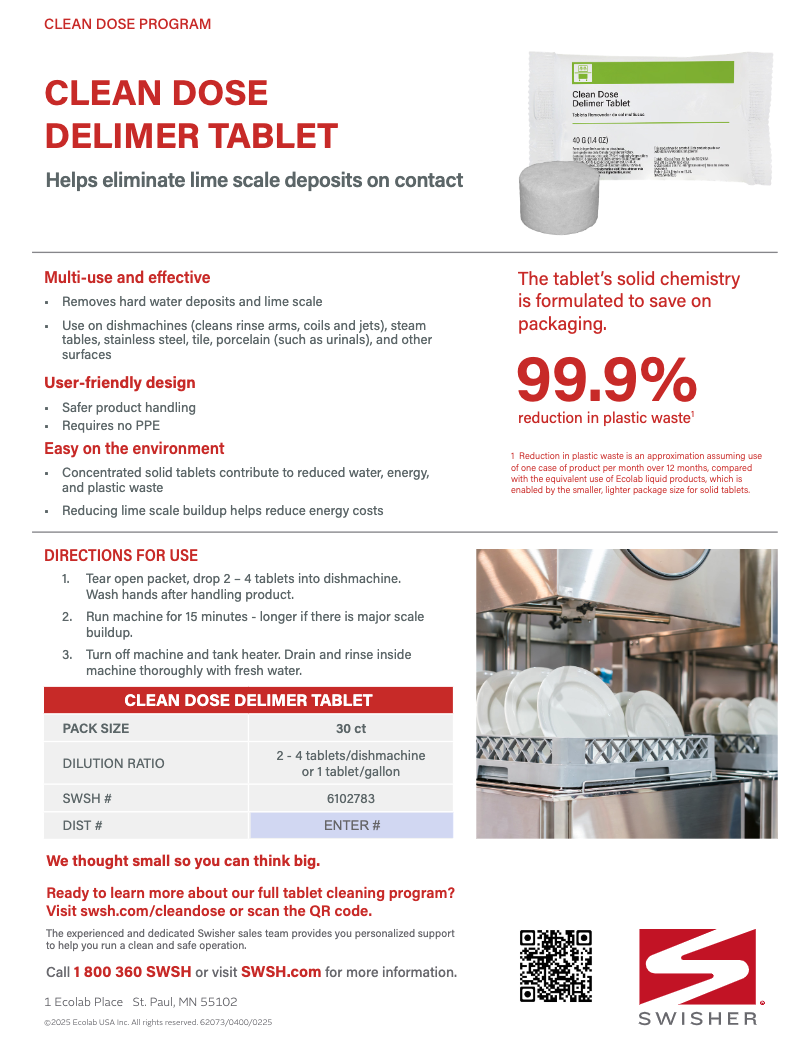 Swisher Clean Dose Delimer Sell Sheet